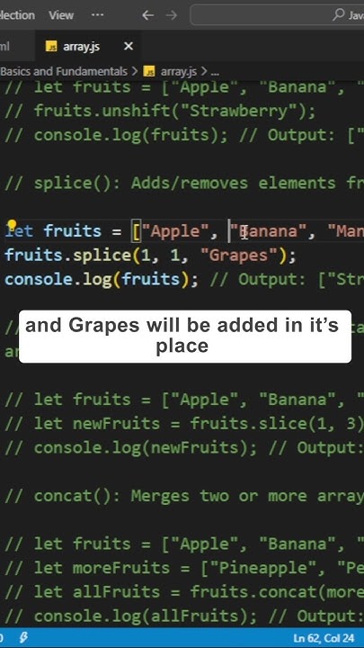 Javascript Array Method Splice Javascript Webdevelopment Coding Javascripttutorial