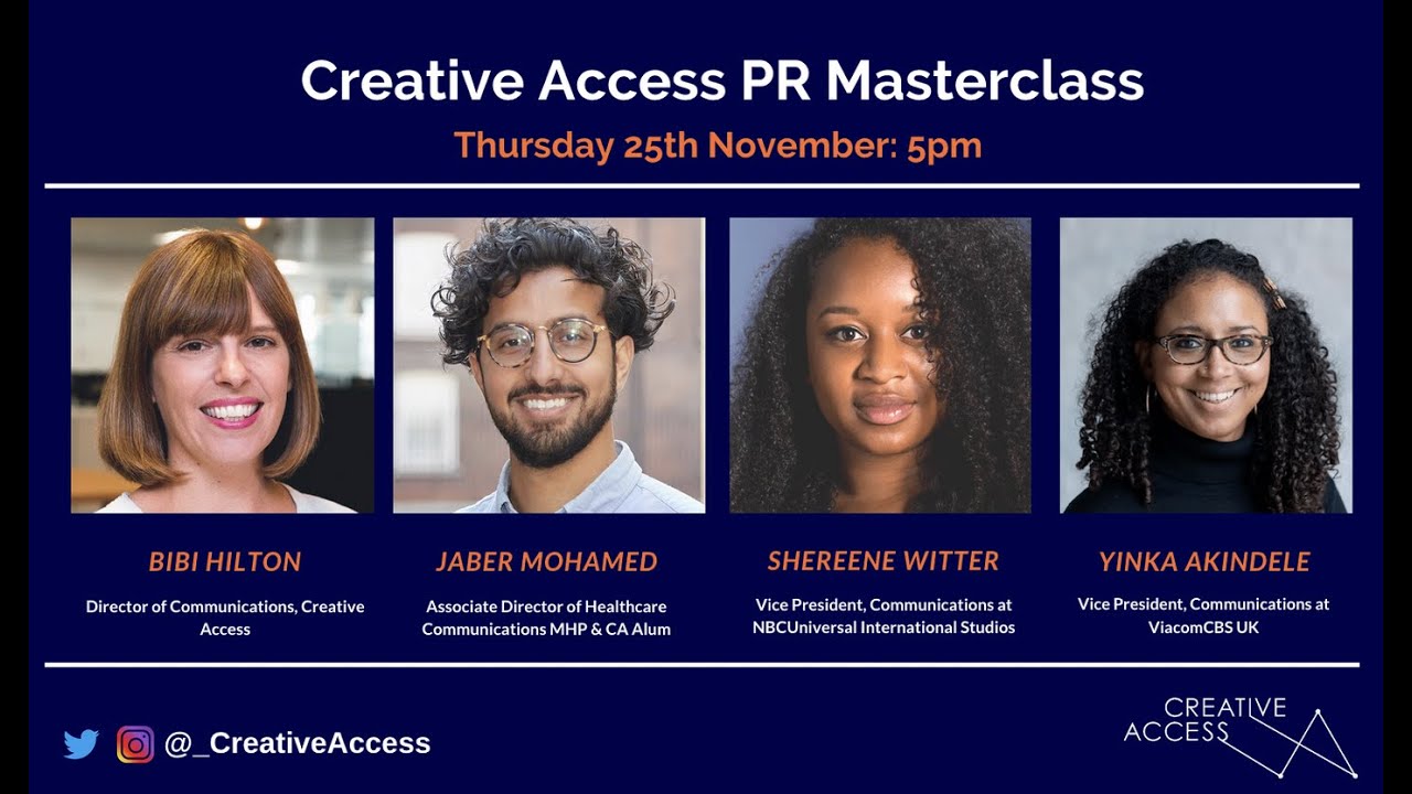 Creative Access PR Masterclass - YouTube