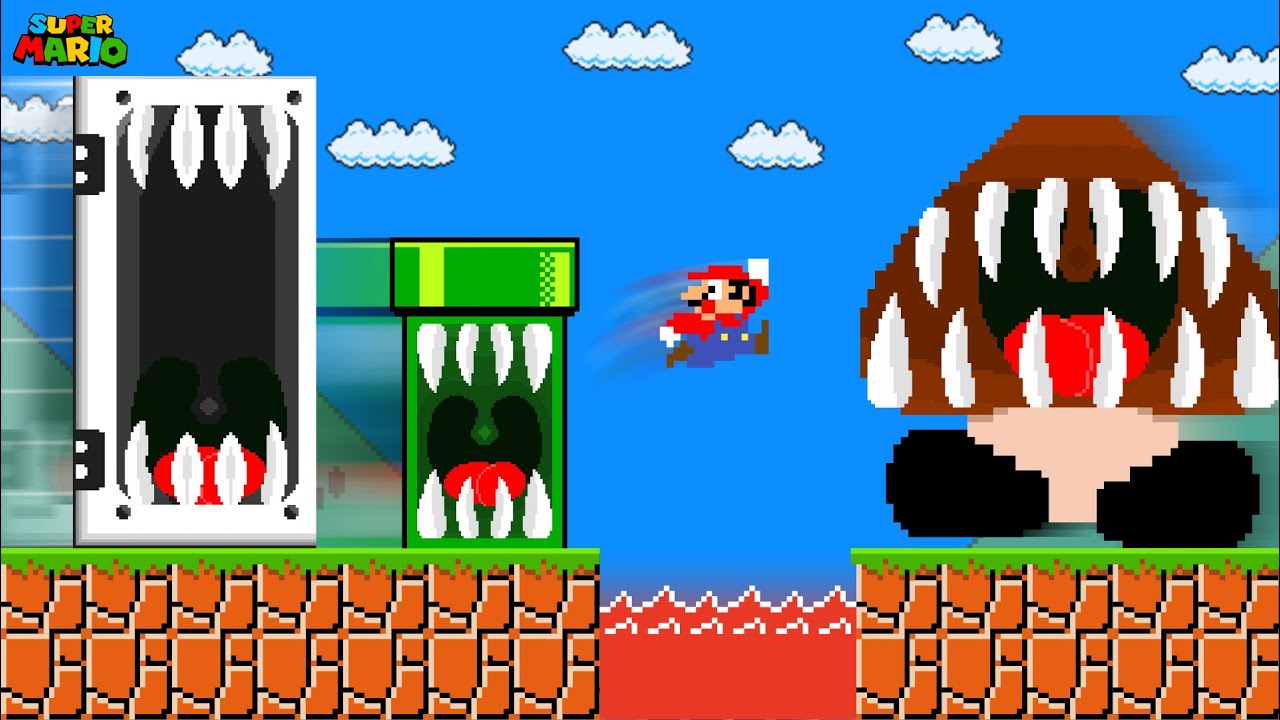 Super Mario Bros. but Everything turns into Monsters (ALL EPISODES ...