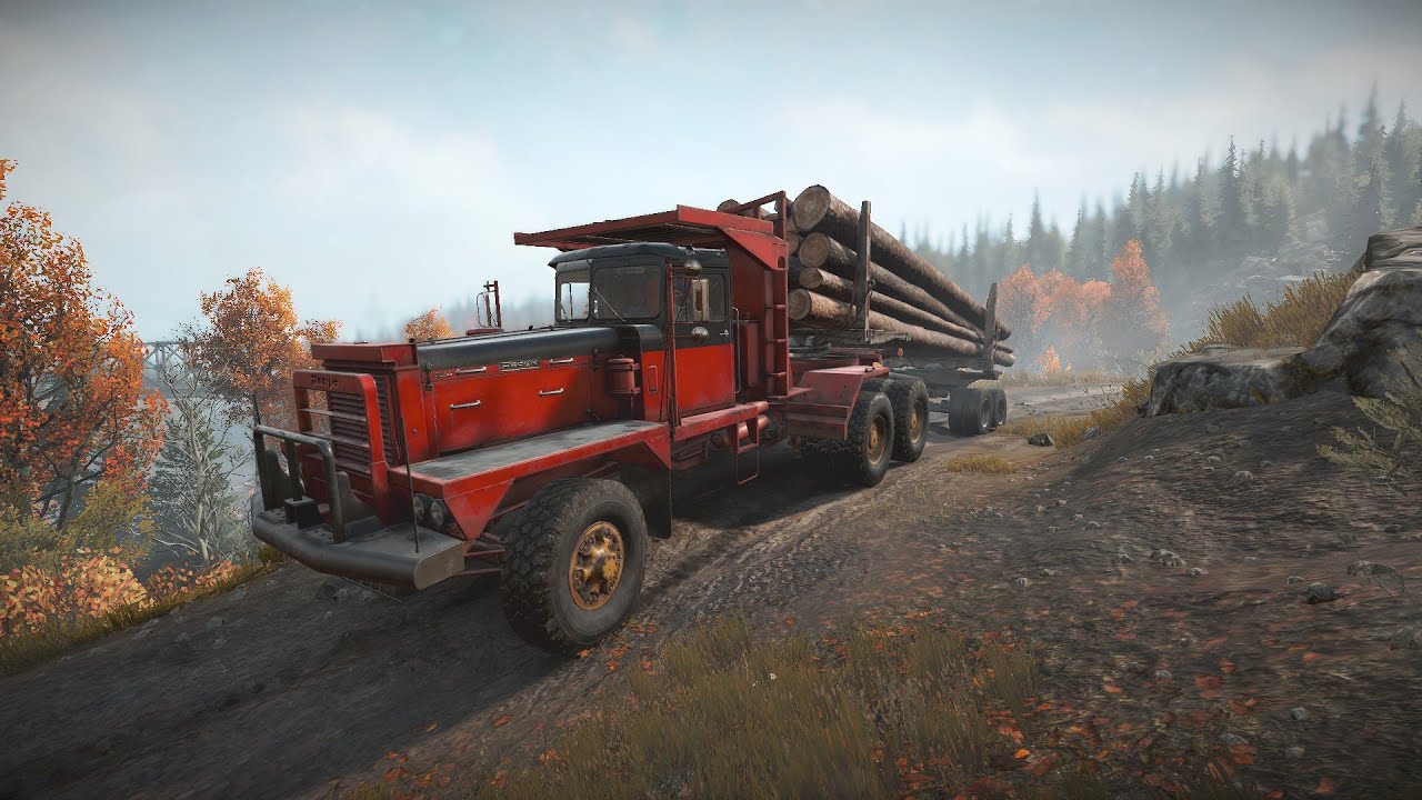 HEAVY TRUCK PACIFIC P16 | TRANSPORTING A LONG LOGS | SNOWRUNNER ...