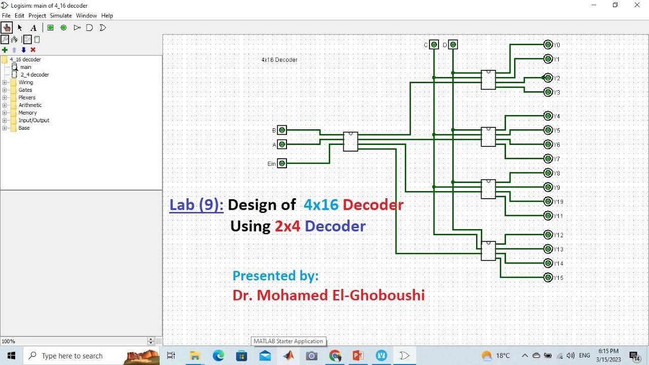 09 Logisim Lab Design Of 4x16 Decoder Using 2x4 Decoder With Enable