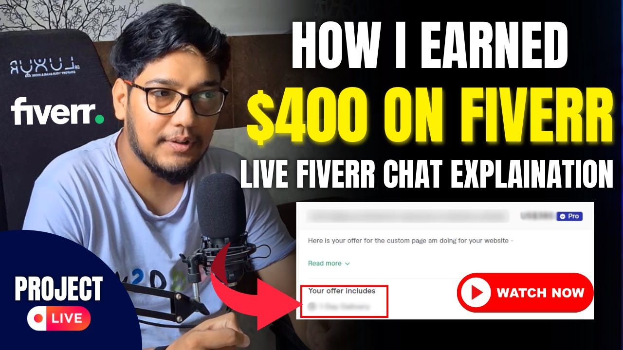 $400 Fiverr Landing Page Project 2024 | Fiverr Live Chat With Client ...