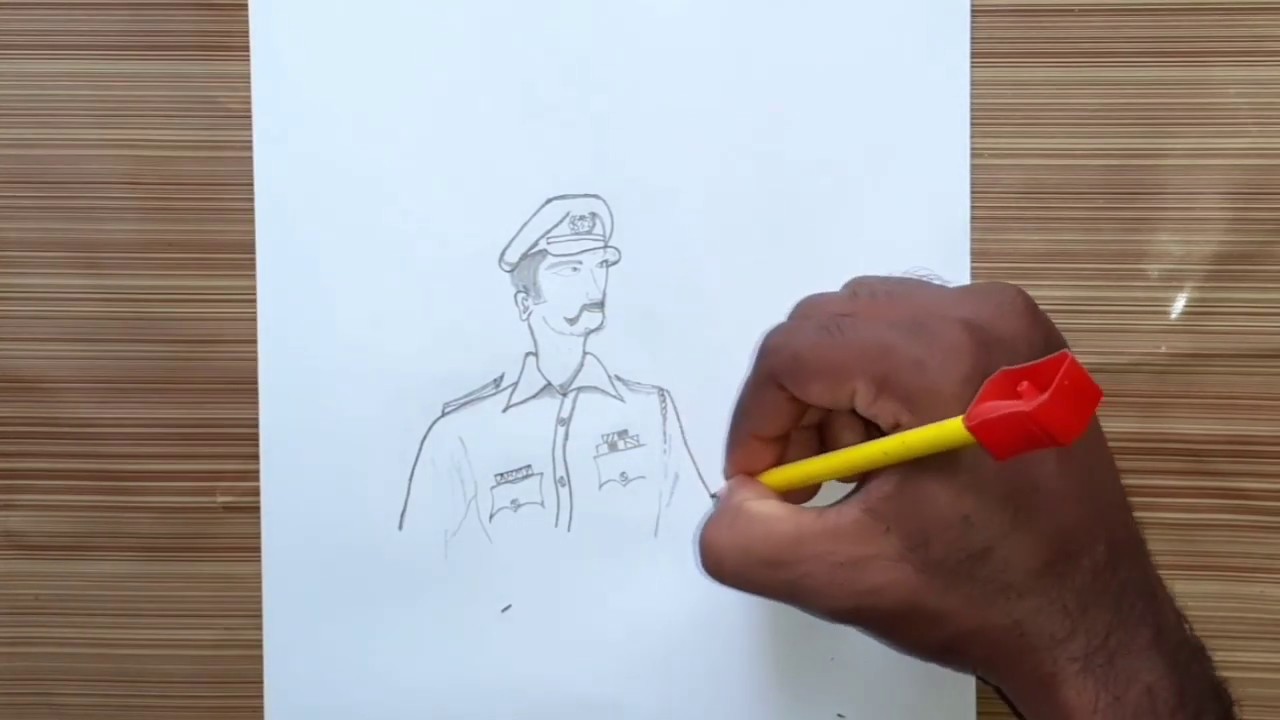 how to draw Policeman drawing pencil sketch // Army man pencil drawing ...