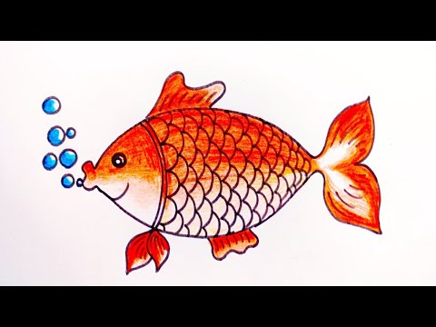 Fish Drawing | Under Water Fish Drawing | How To Draw Fish | Fish ...