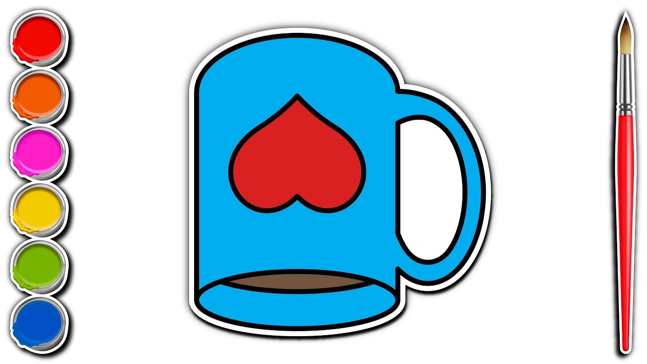 ☕ How to Draw Mug Step by Step for Kids (Coloring Mug) Draw Tea Cup ...