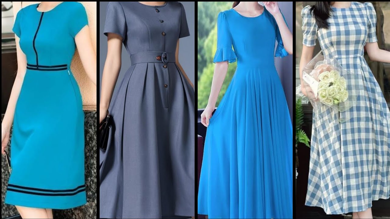 Stunning full amazing office skater frocks outfits dresses designs ...