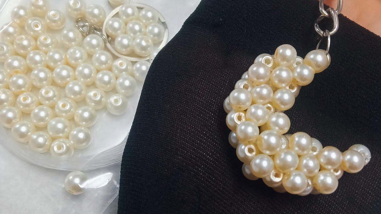HOW TO MAKE A PEARL BEADED MOON KEYCHAIN IN LESS THAN 15 MINUTES AT ...