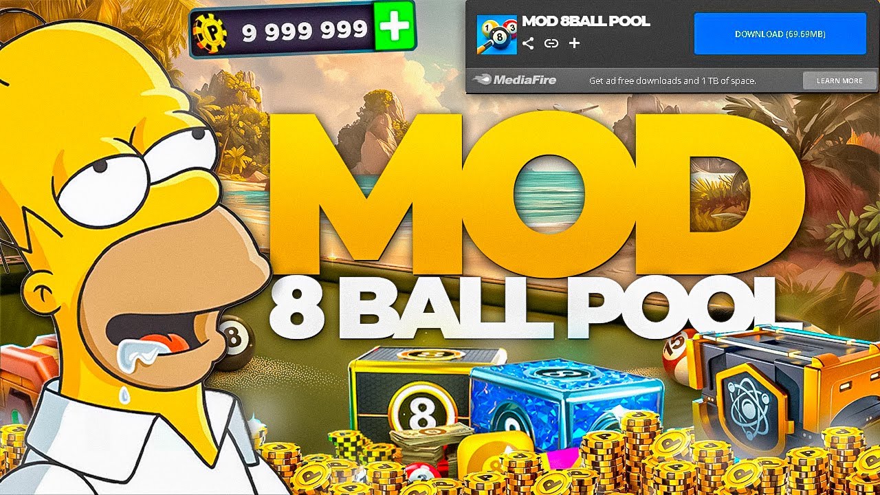 MODE DE 8 BALL POOL COM FICHAS INFINITAS SEM RISCO DE BAN / BALL POOL ...