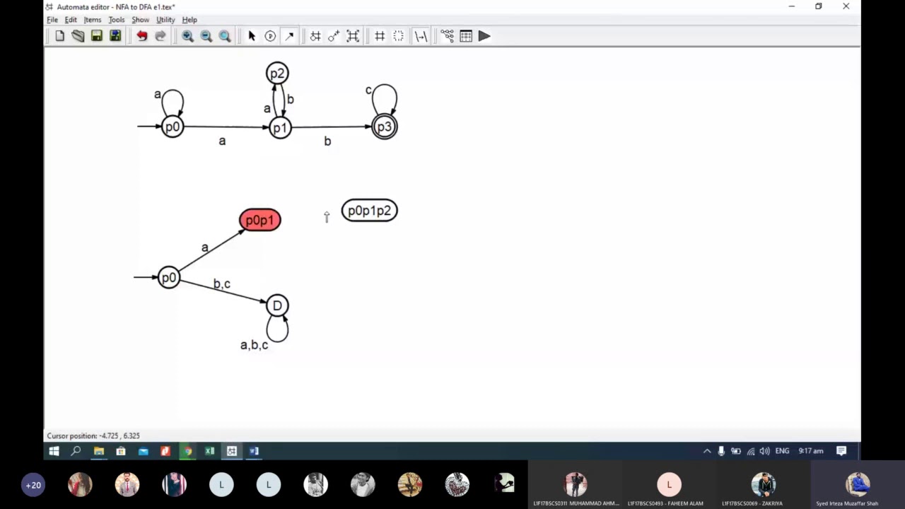 How to make DFA machine | Transition table through subset construction ...