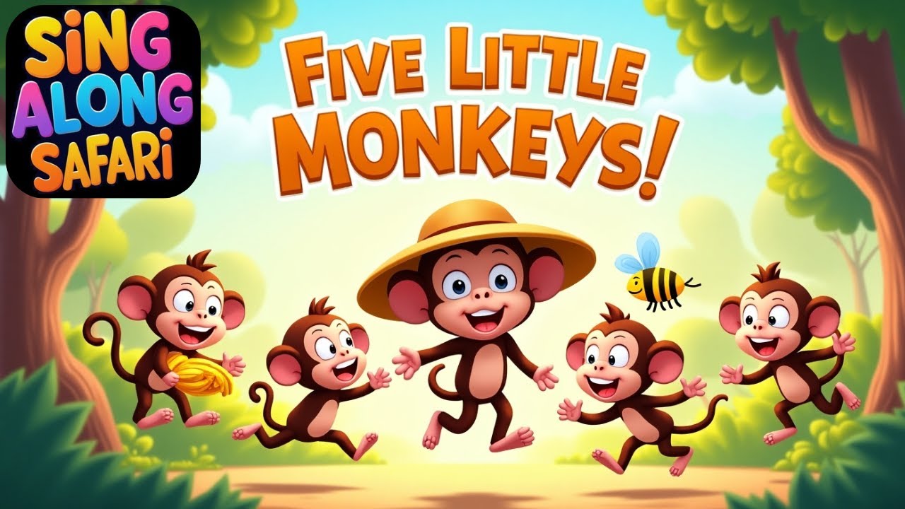 Five Little Monkeys | Fun Counting Song for Kids | Nursery Song - YouTube