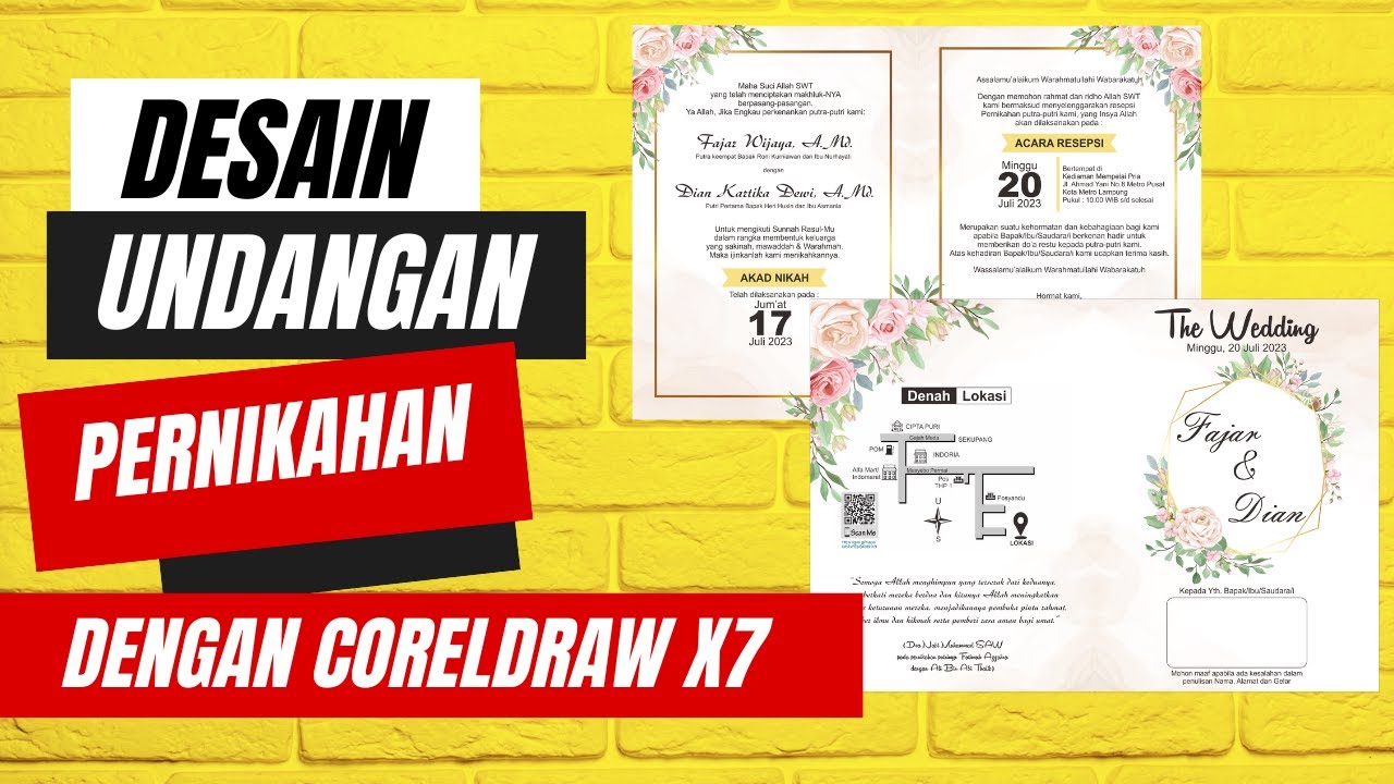 Tutorial Desain Undangan Pernikahan dengan Corel Draw X7 - YouTube