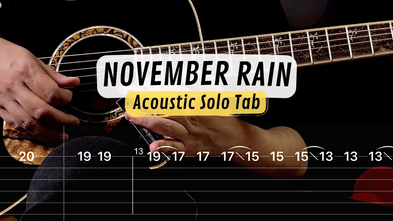 Guns N' Roses - November Rain Solo (Guitar Lesson Guitar Tabs) | Acoustic Guitar Cover - YouTube