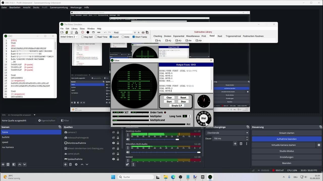 edsac simulator OXO - YouTube