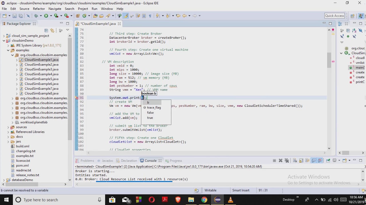 CloudSim : Dynamic Allocation of resources - YouTube