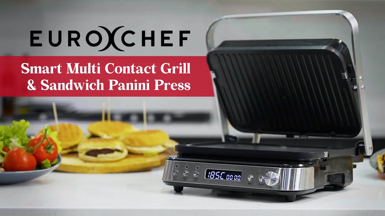 EuroChef Smart Multi Contact Grill and Sandwich Panini Press - YouTube
