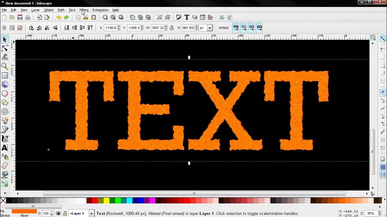 Text Effects By Combining Filters - Inkscape Tutorial - YouTube