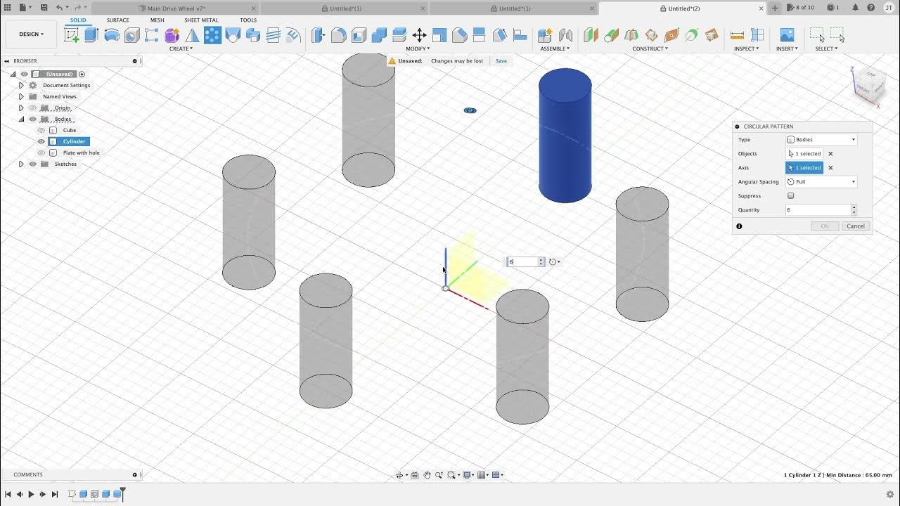 Fusion360 3D Part.9 (3D Patterns). The absolute beginner tutorial help ...