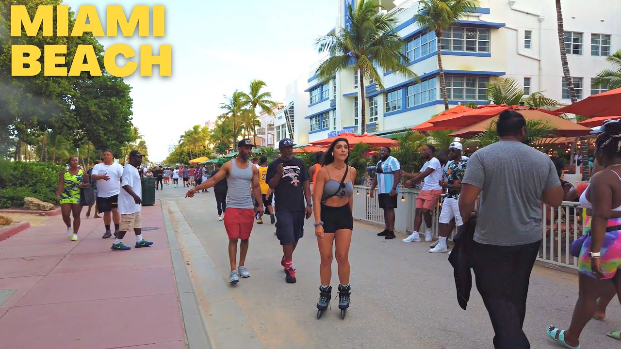 4K Miami Beach Virtual Walk South Beach Ocean Drive Miami, FL - YouTube