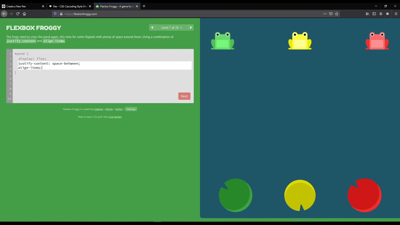 Playing Of Flexboxfroggy Flexbox Game Youtube