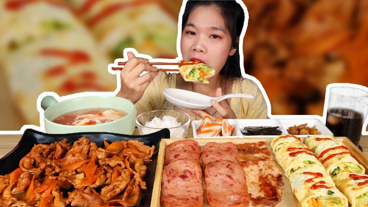 SUB)Mukbang/Egg and Meat Double/eating with Lucky/ASMR Eating/EATING ...