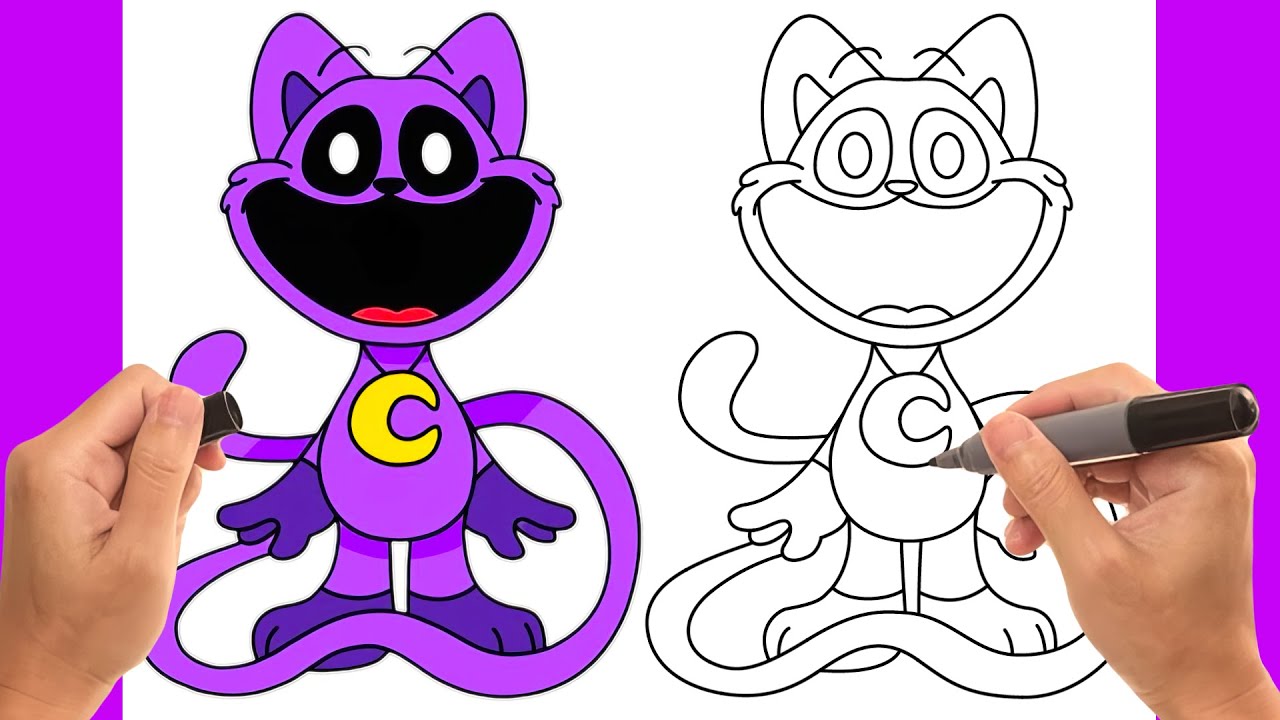 How to Draw CATNAP POPPY | PLAYTIME | EASY | STEP BY STEP - YouTube