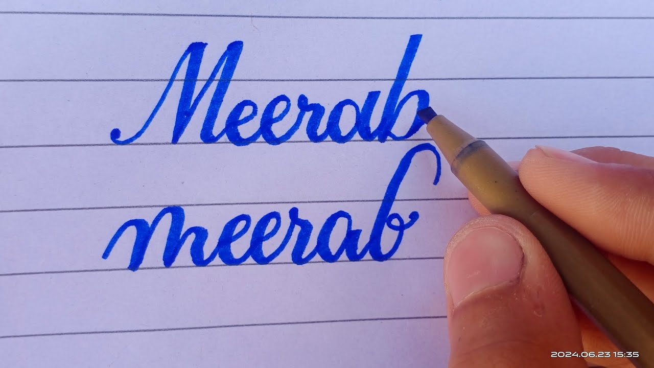 Meerab name calligraphy | english calligraphy - YouTube