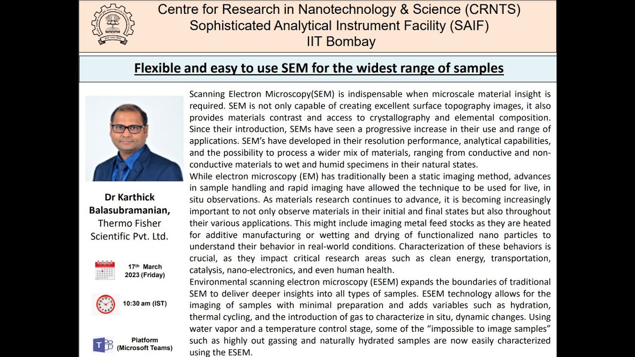 Flexible and easy to use SEM for the widest range of samples - YouTube