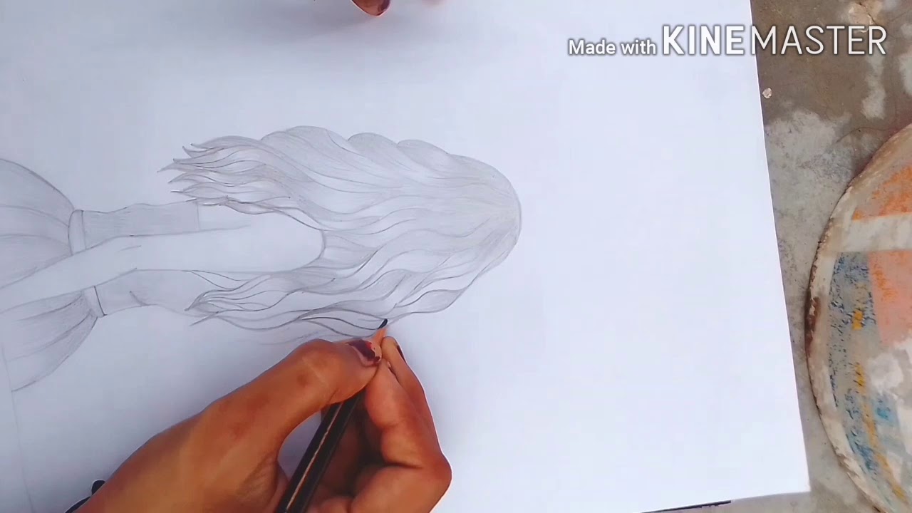 How to draw girl turn back // pencil sketch //Art video - YouTube