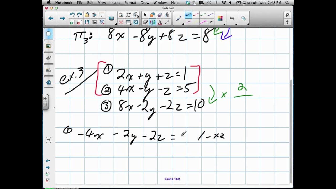 Intersection of Three Planes with Coincident Planes (Grade 12 Calculus ...