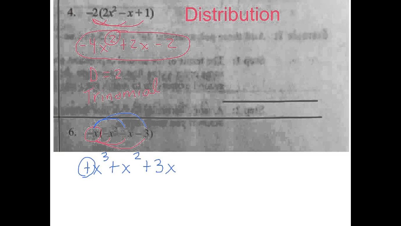 distributing monomials to polynomials - YouTube