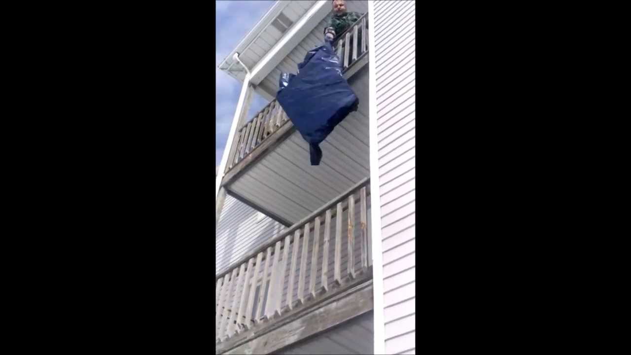 Third Floor Moving Fail (Tarp Breaks Tv Falls On Truck) - YouTube