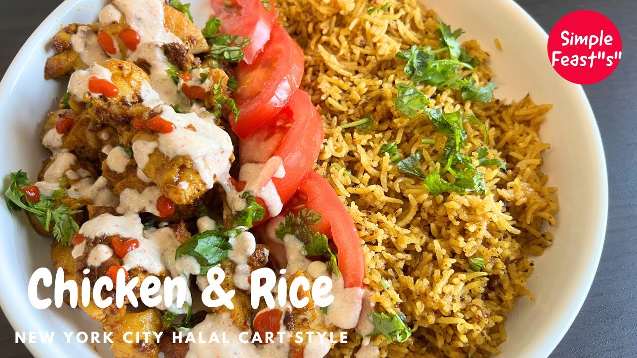 Chicken & Yellow Rice - New York Halal Guys Cart Style| Juicy Chicken ...