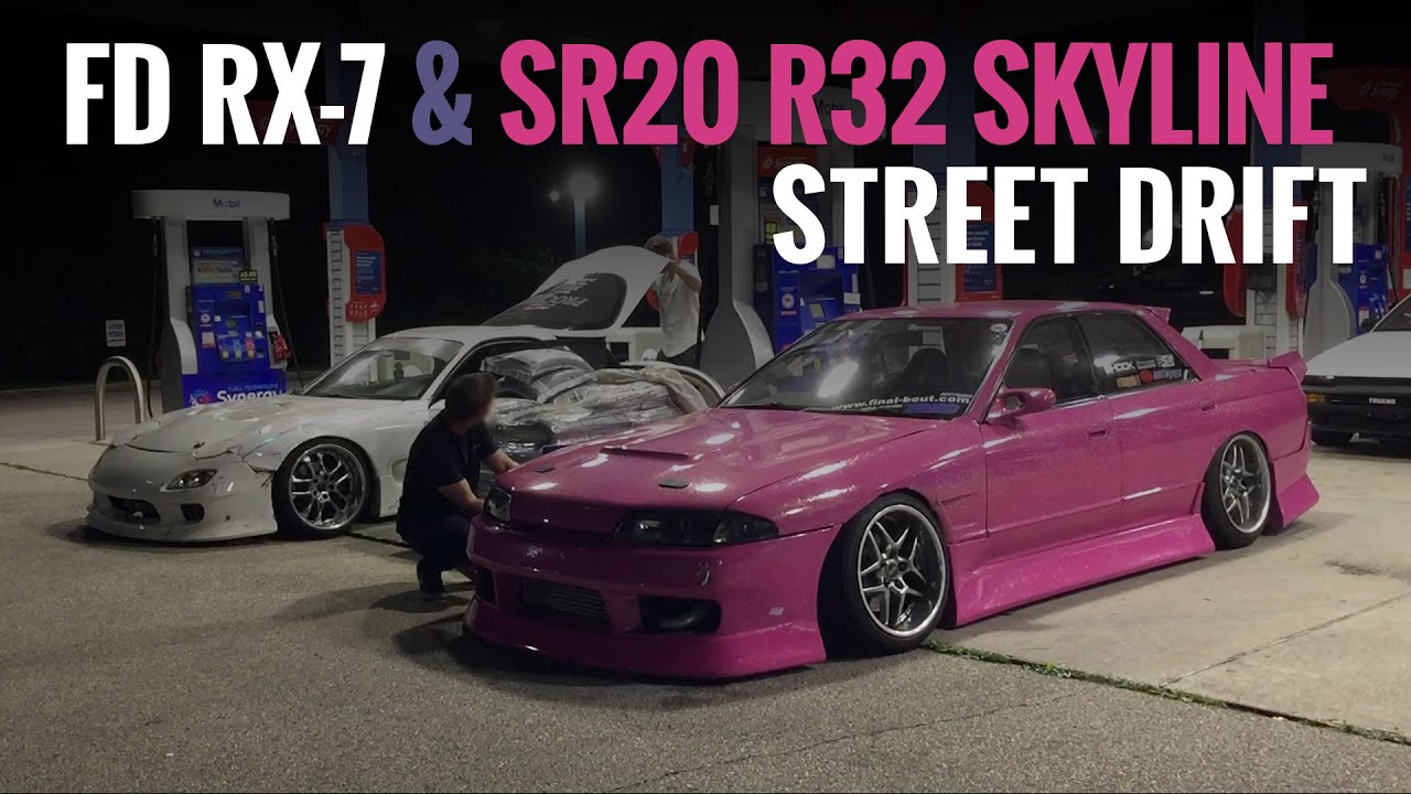 RX7 FD and R32 Skyline Street Drifting - YouTube
