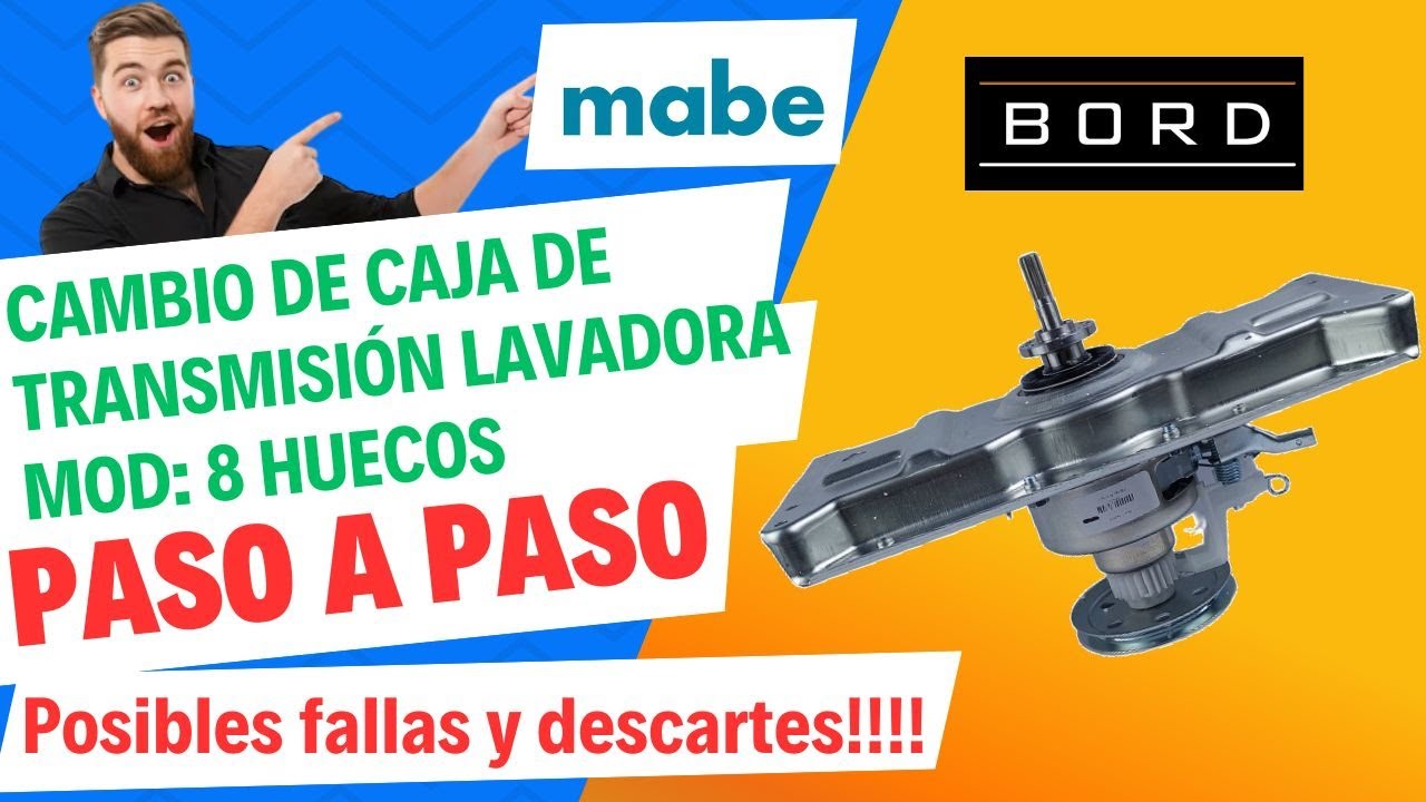 CAMBIO DE CAJA DE TRANSMISIÓN LAVADORA MABE BORD 16KG - YouTube