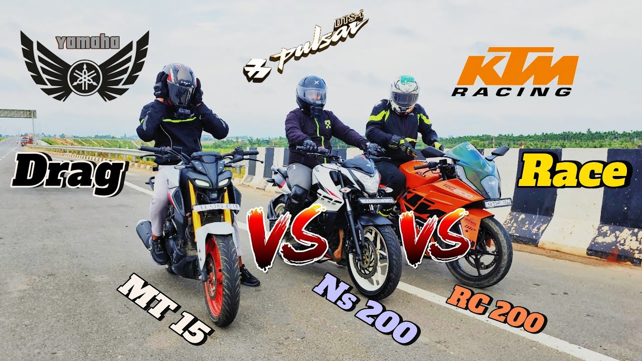 MT15 Vs Ns200 Vs Rc200 Drag race 🔥😨😱 - YouTube