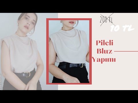 ÇOK KOLAY PİLELİ ZARA BLUZ YAPIMI || PLEATED BLOUSE || #kalıpsız