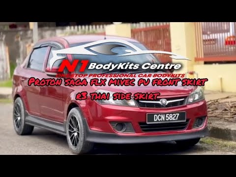 proton saga flx mivec pu front skirt r3 thai side skirt - YouTube