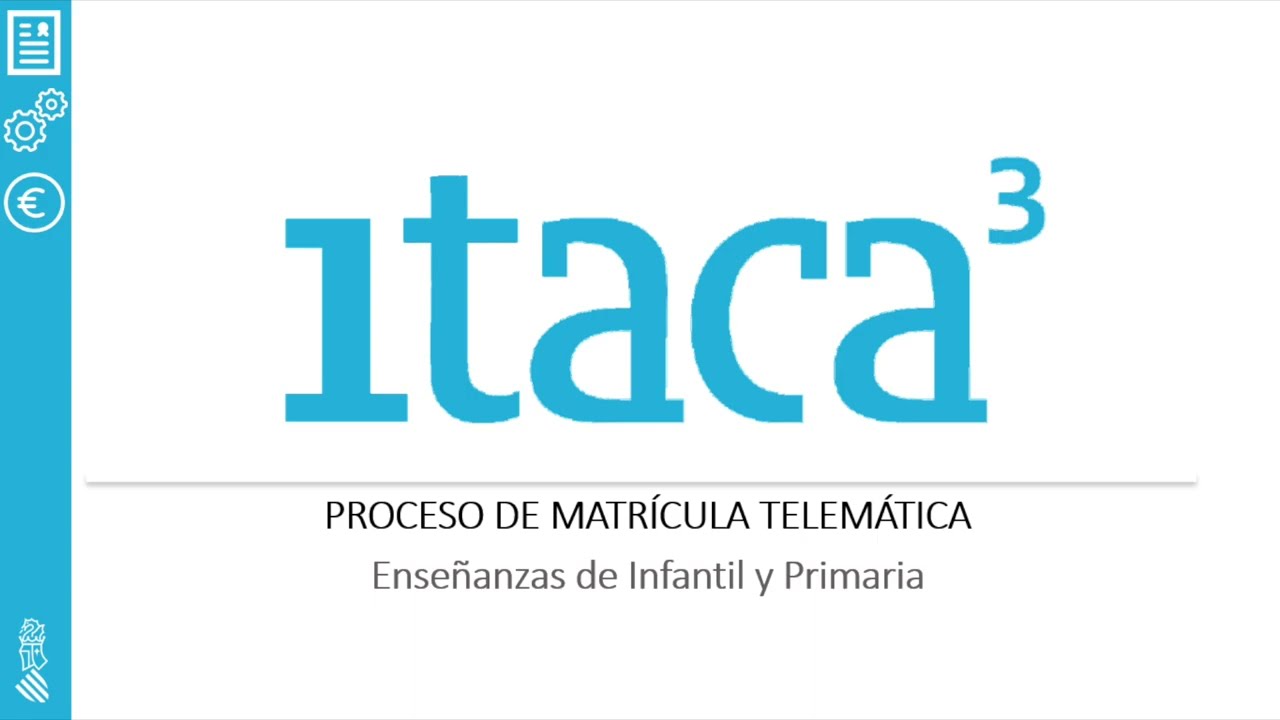Itaca3 Solicitudes Matrícula Telemática (Castellano) - YouTube