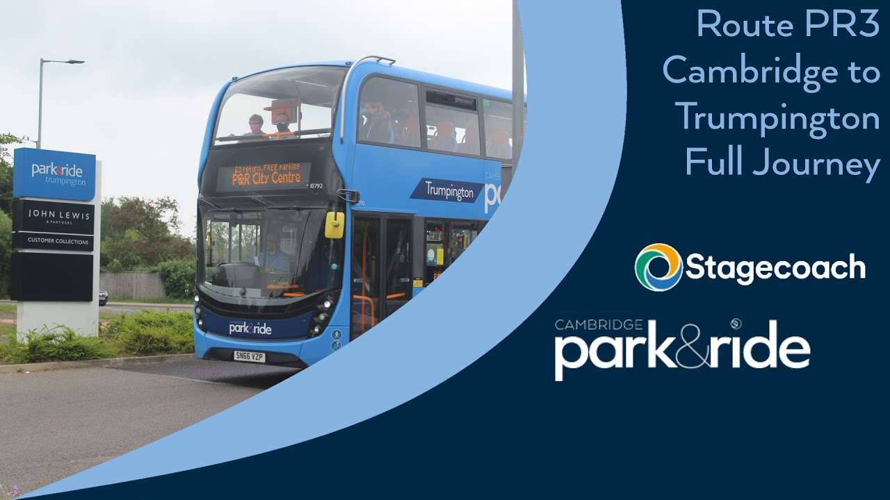 Cambridge Route PR3 - Cambridge to Trumpington P&R Full Journey - YouTube