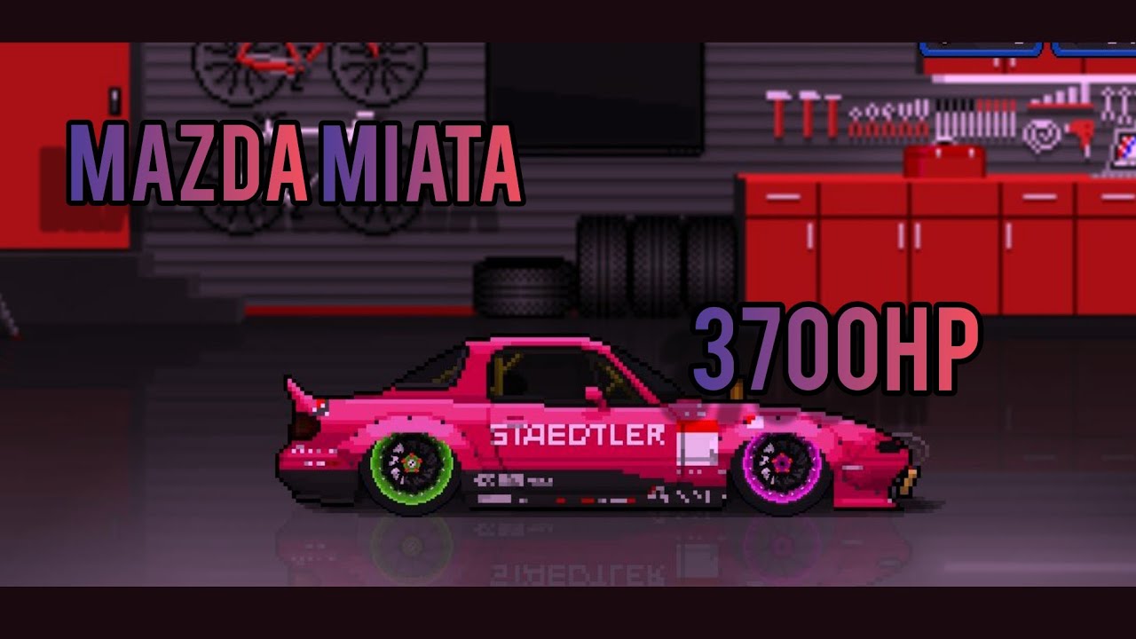 Racing my custom Mazda Miata in Pixel car racer - YouTube