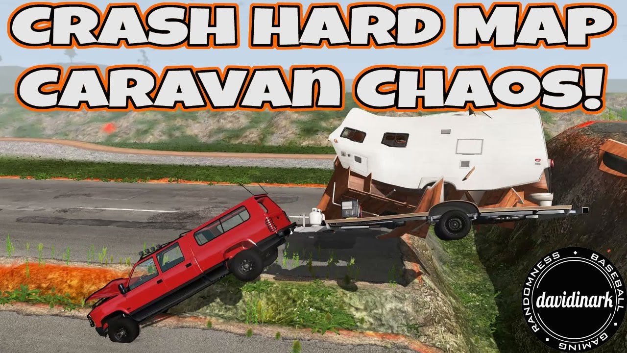 Crash Hard Map Caravan Carnage! BeamNG Drive Map Mod w/ Travel Trailer ...