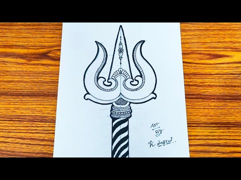 || how to drawing trishulam || how to draw trishul easy || sketch ...