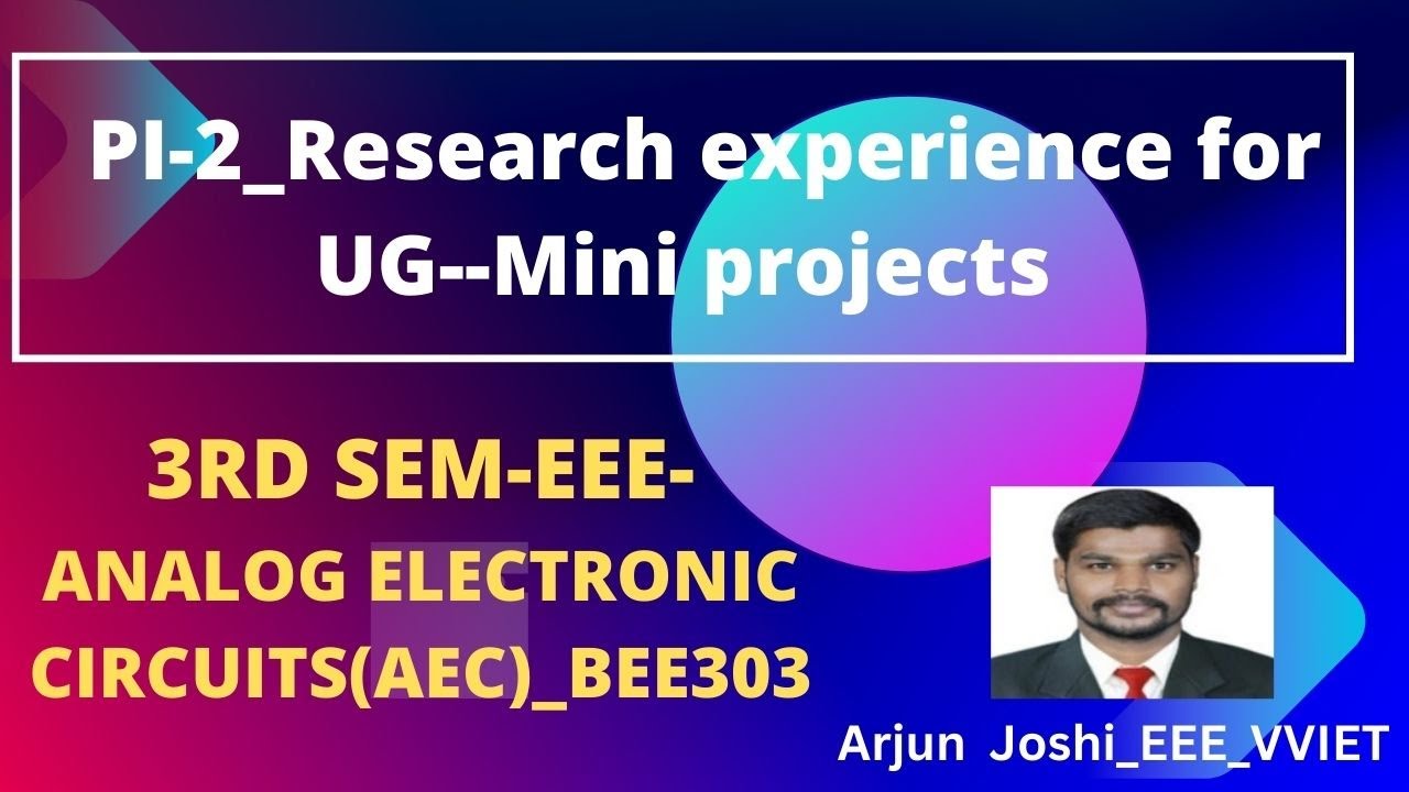 PI-2_Research experience for UG---Mini projects - YouTube