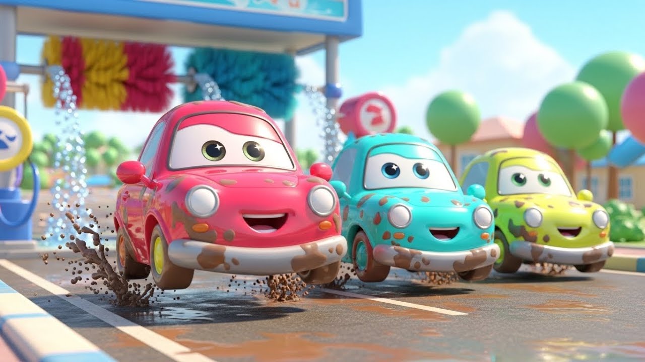 Muddy Cars Race to the Car Wash Challenge | Fun Kids Vehicle Story ...