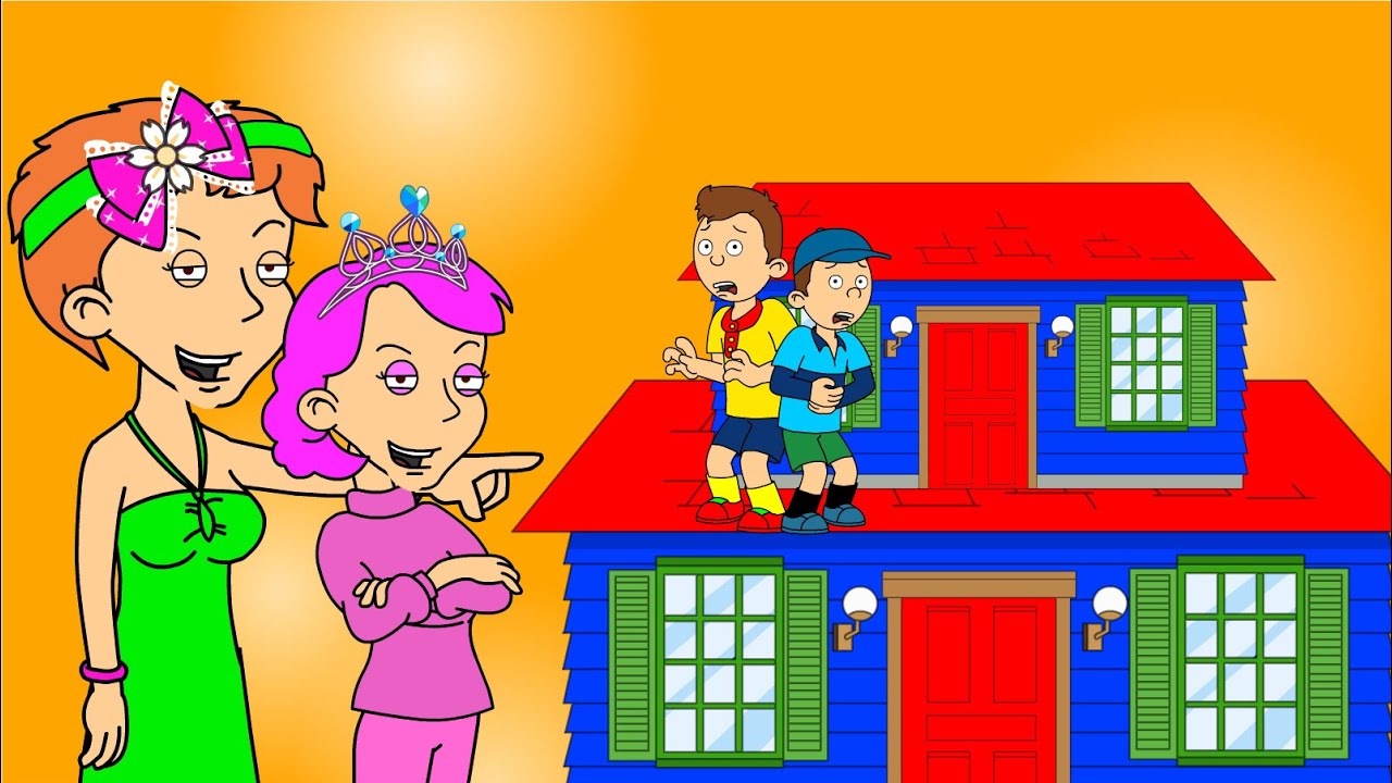 Daisy And Emily Push Caillou And Cody Off The Roof - YouTube