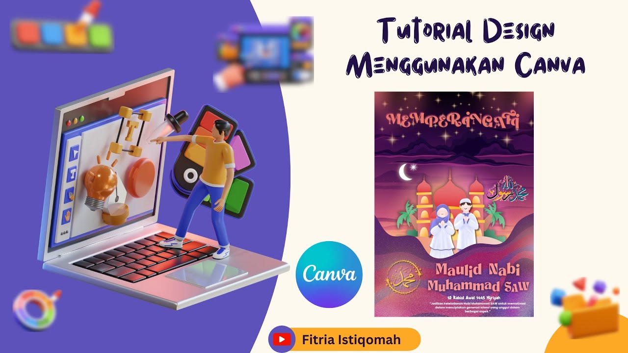 Tutorial Poster Tema Islami Menggunakan Canva - YouTube