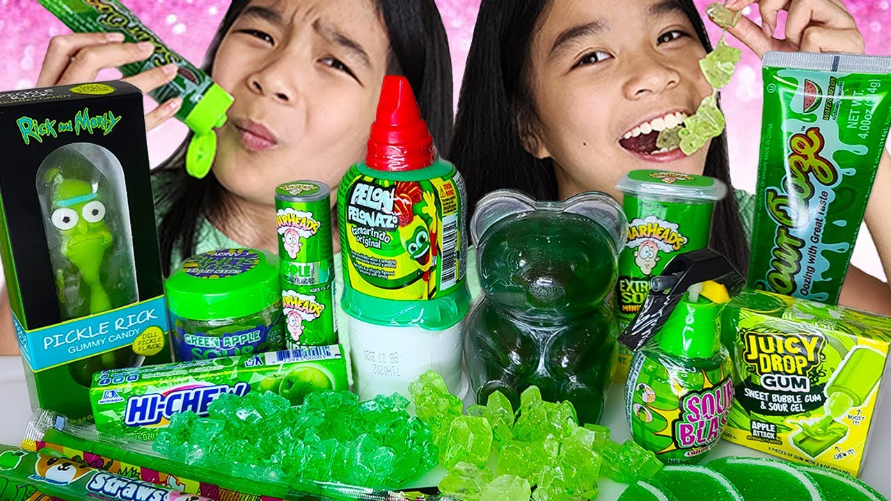 ASMR GREEN FOOD (No Talking) MUKBANG - YouTube