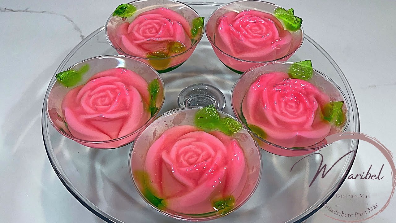 BELLAS GELATINAS CON ROSAS 🌹 DE GELATINA EMCAPSULADAS | Para Día de las ...