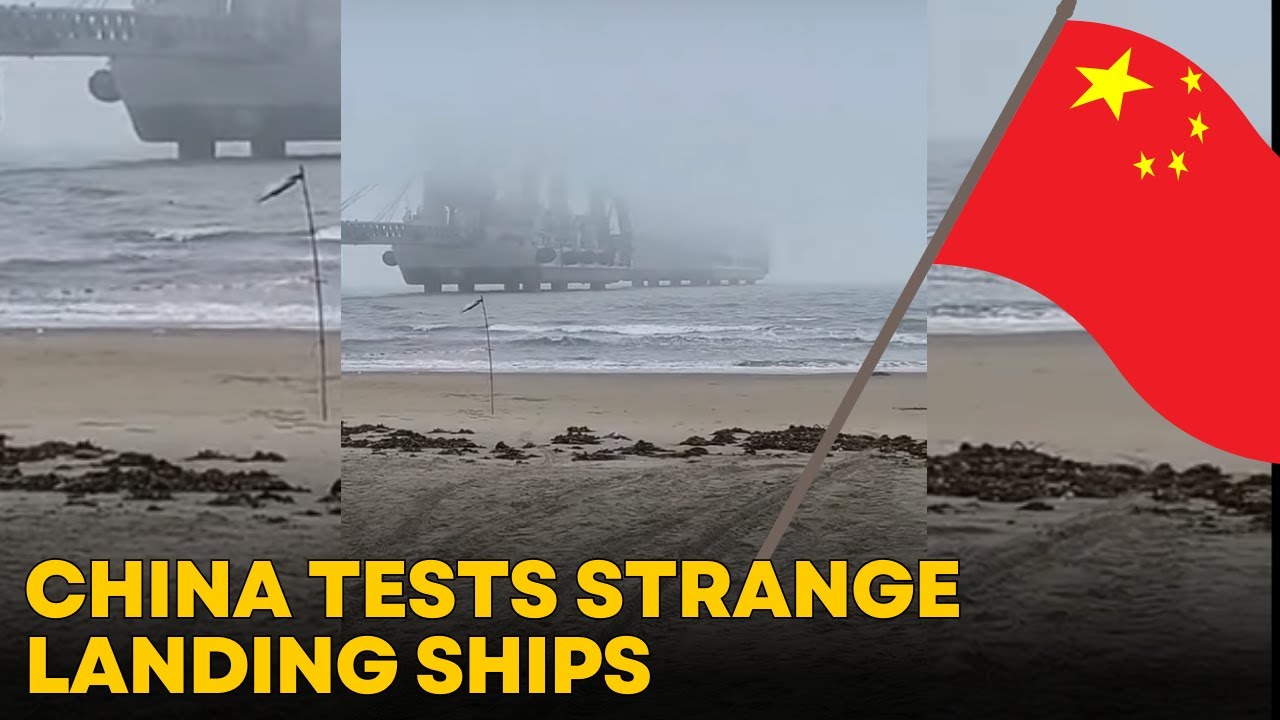 China tested landing ships for Taiwan - YouTube