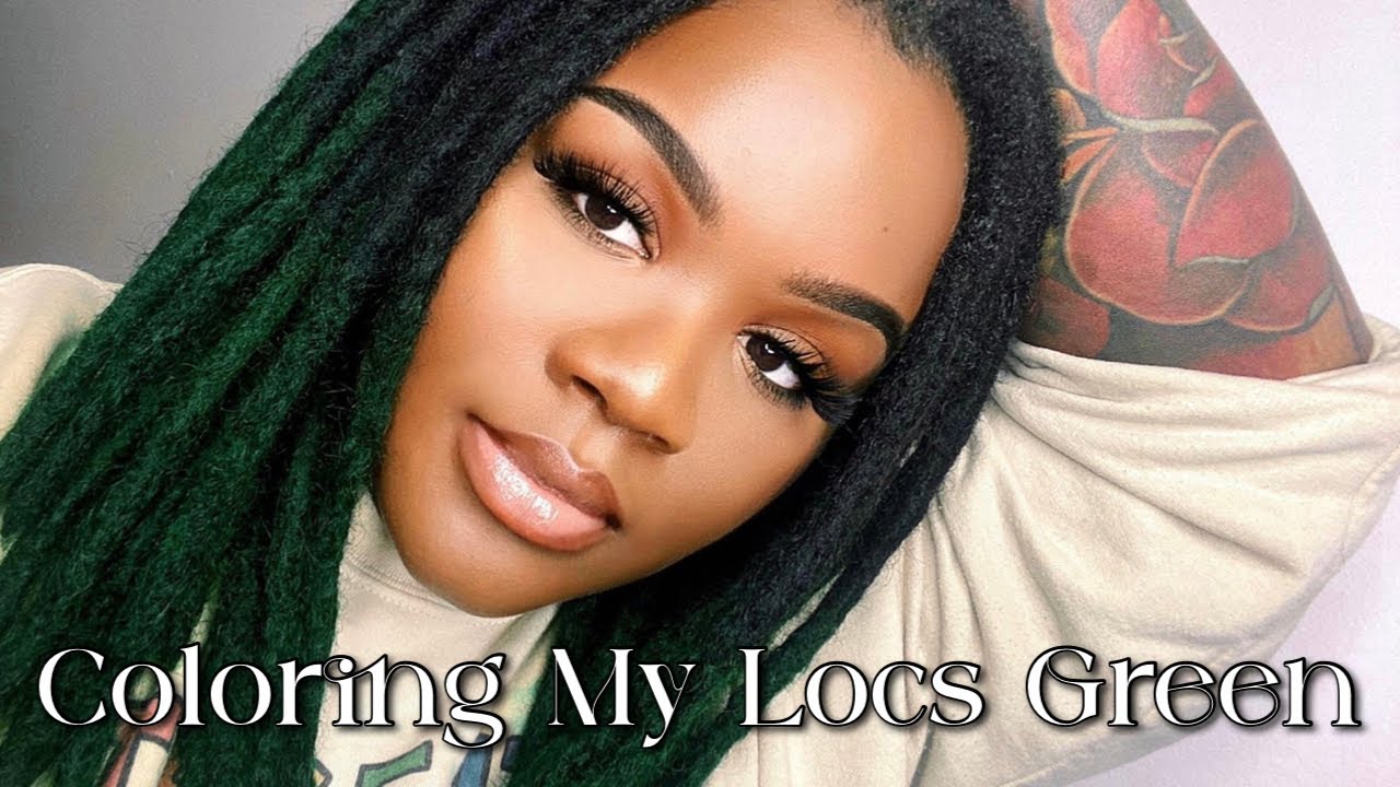 LOC TUTORIAL: Coloring My Locs Green | IamJackieCymone - YouTube